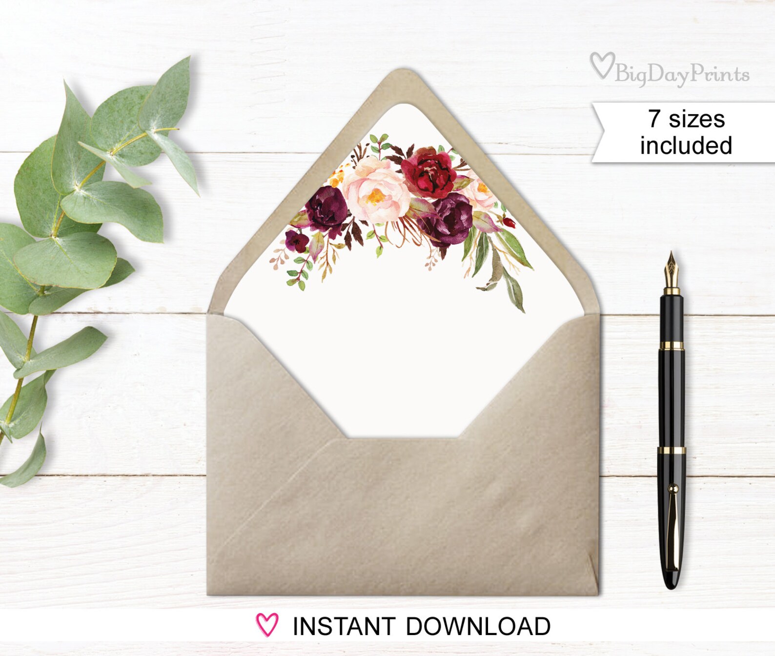 Envelope Liners Envelope Liner Template White Background - Etsy