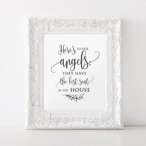 Here's to Our Angels Sign, Memorial Sign, Printable, Instant Download ...