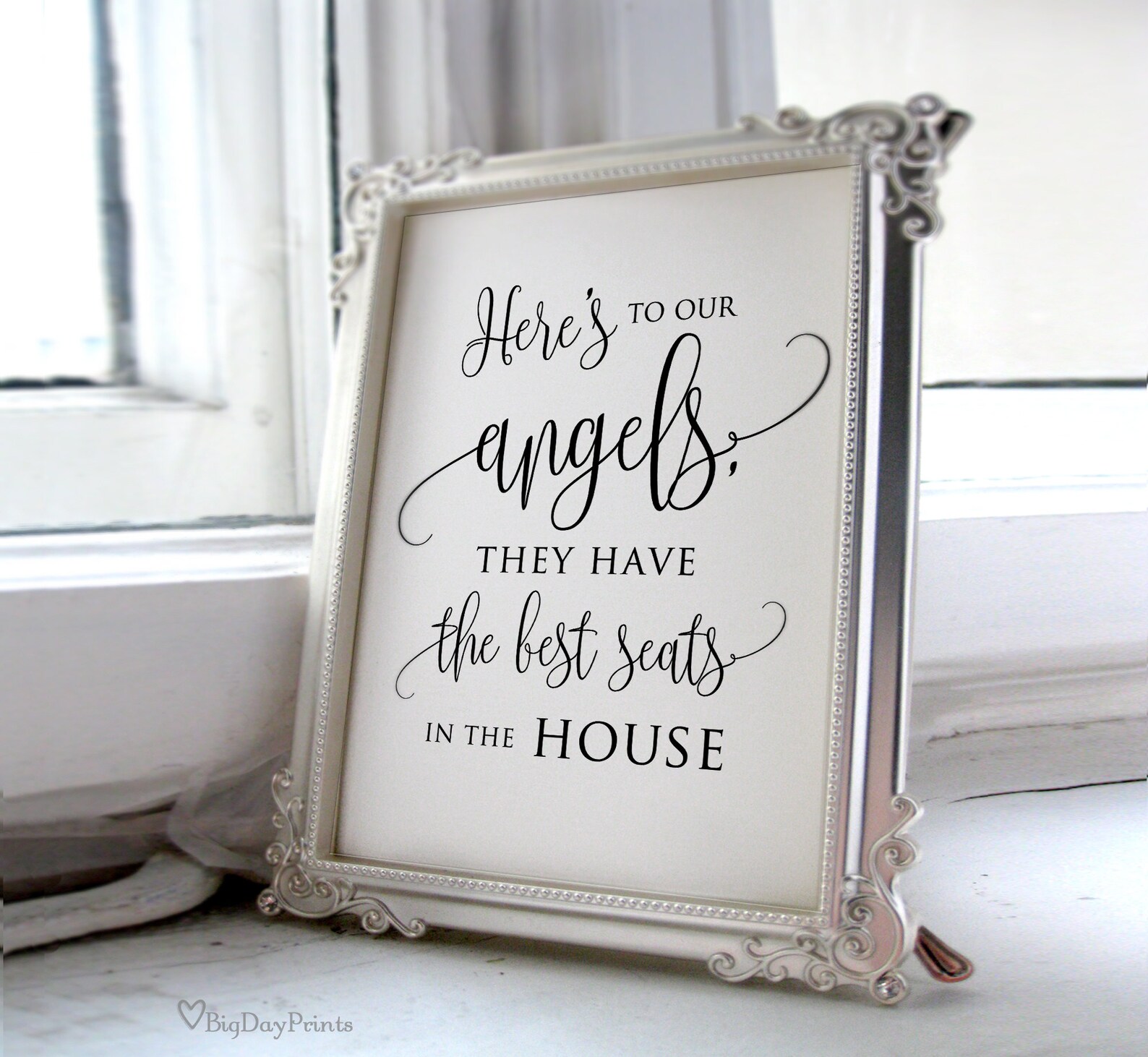 Here's to Our Angels Sign Modern Wedding Memorial Sign - Etsy