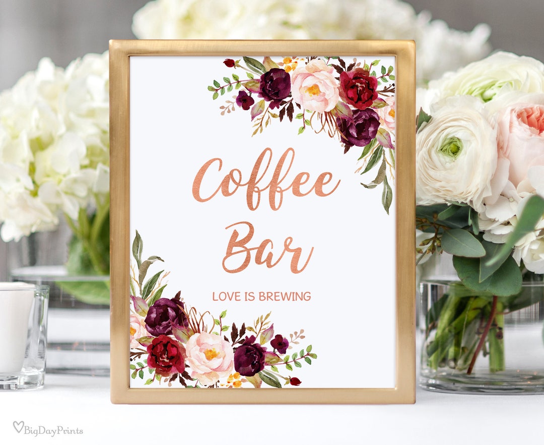Wedding Coffee Bar Sign, Coffee Sign, Favors Sign, Coffee Favors, Love ...