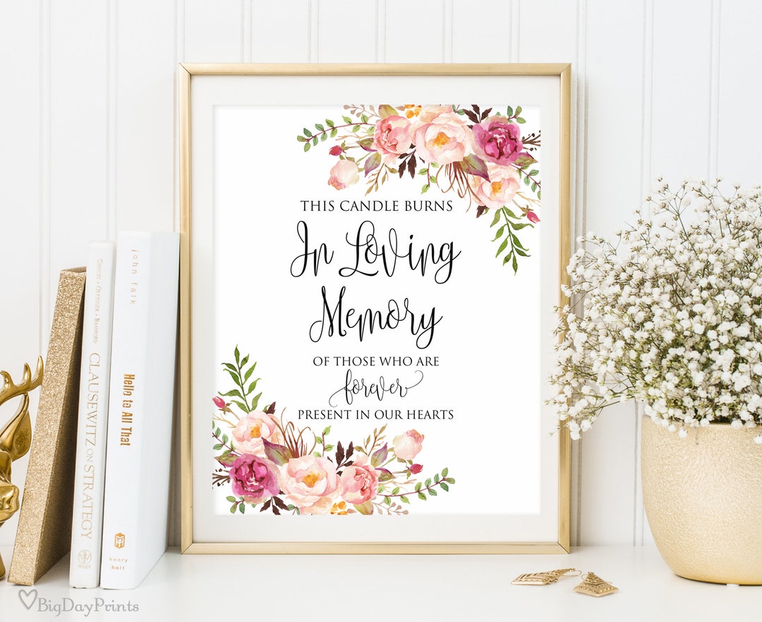 This Candle Burns Wedding Memorial Sign, This Candle Burns, Memorial ...