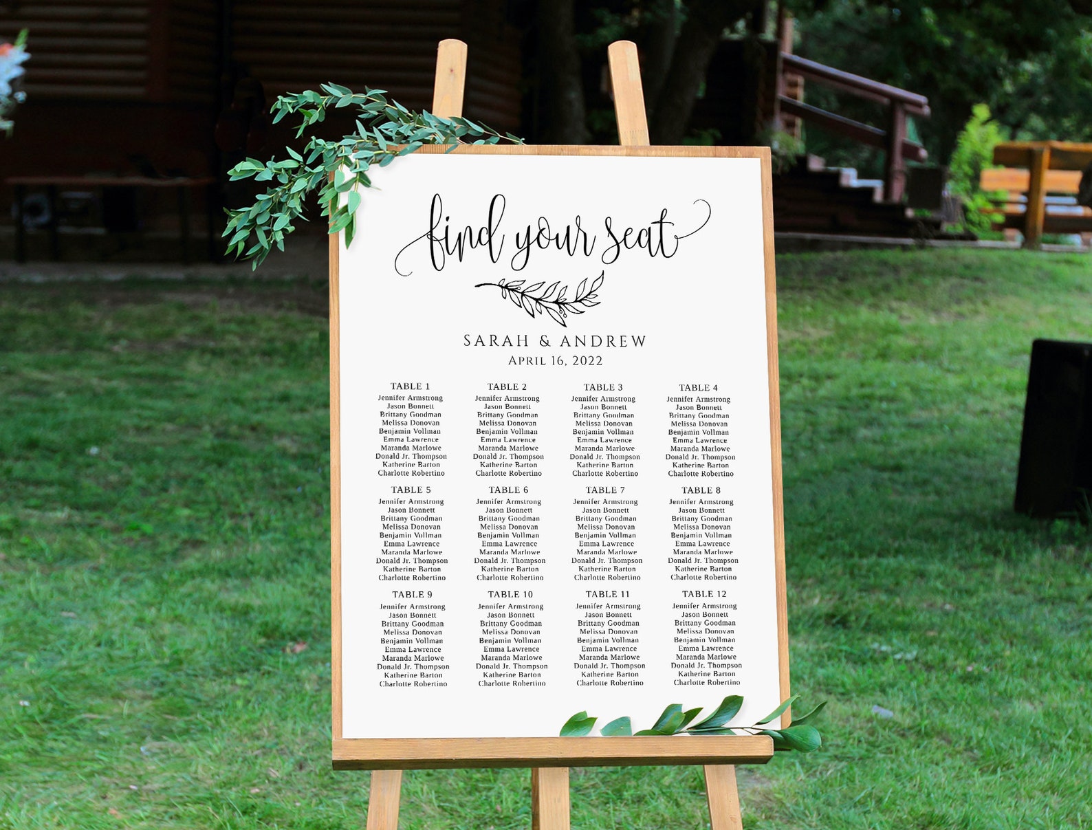 Wedding Seating Chart Sign Calligraphy Wedding Table Plan | Etsy