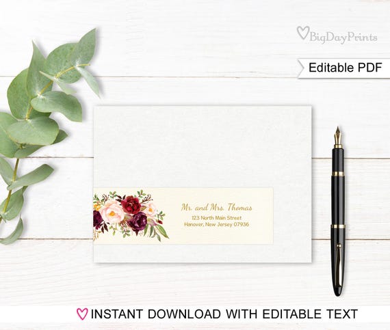 Wrap Around Address Labels Address Labels Template Printable | Etsy