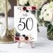 Wedding Table Numbers Floral Table Numbers Printable Wedding - Etsy