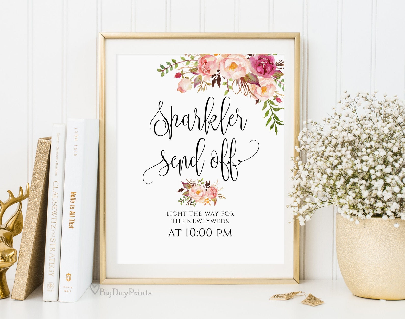 Sparkler Send off Sign, Blush Wedding Sparkler Sign, Printable Sparkler ...