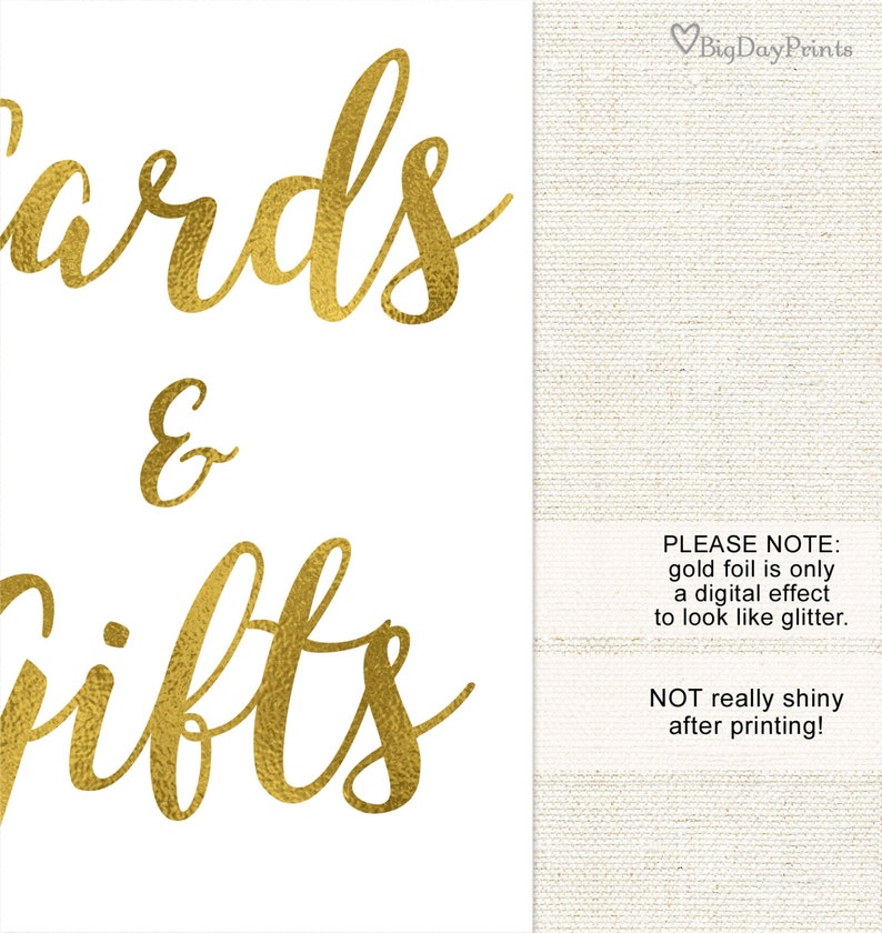 Cards and Gifts Sign Gift Table Sign Printable Wedding Sign | Etsy