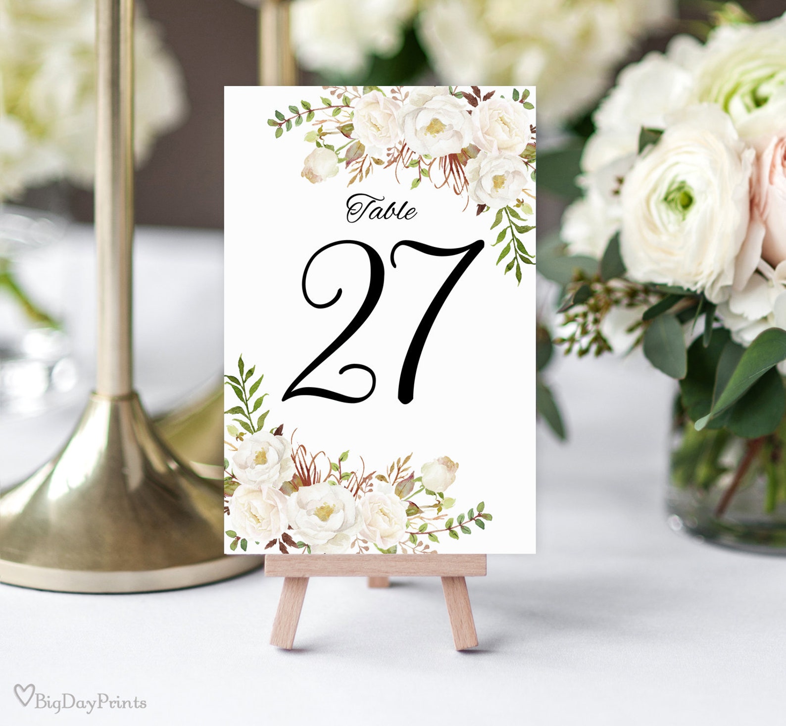 Wedding Table Numbers Floral Table Numbers Printable Wedding | Etsy