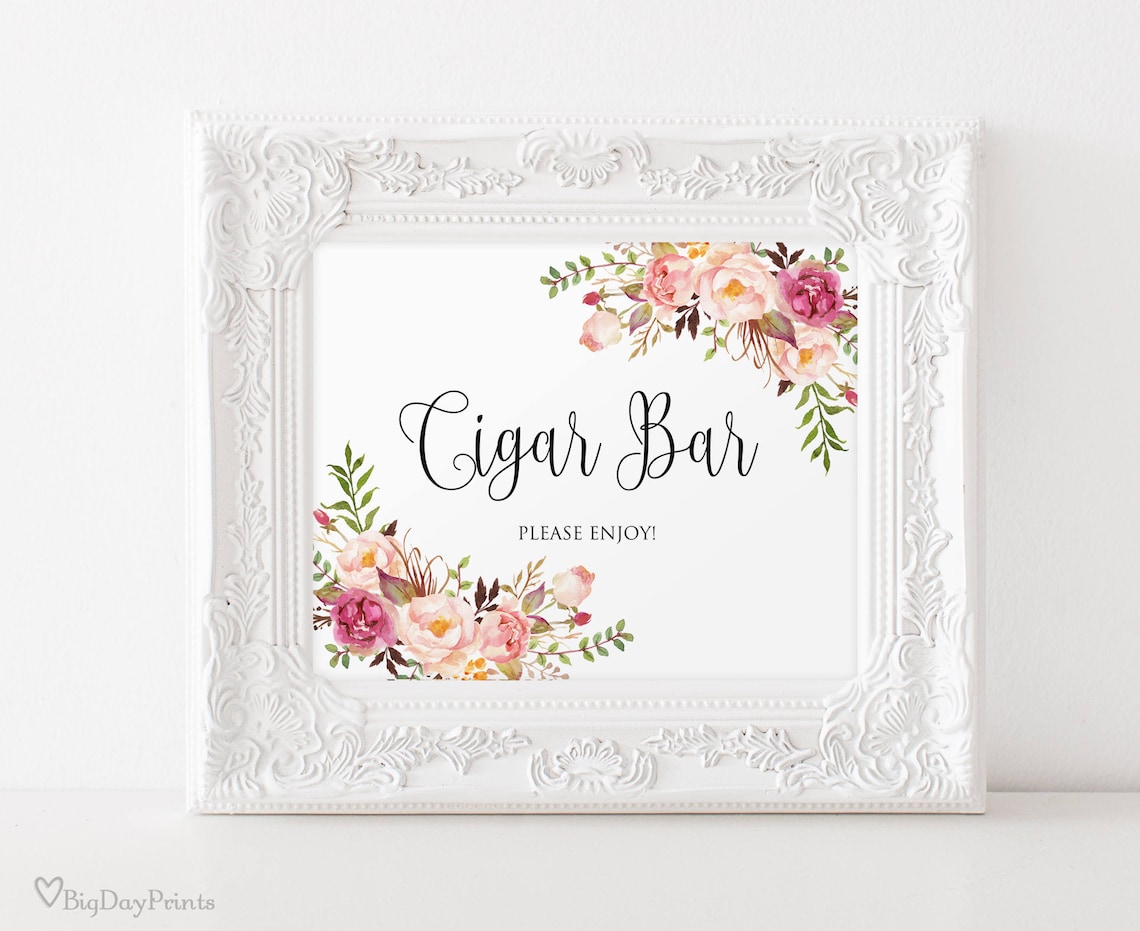 Cigar Bar Sign Cigar Wedding Sign Wedding Cigar Bar - Etsy