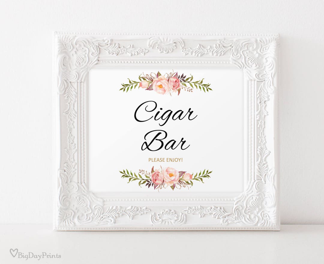 Cigar Bar Sign, Cigar Wedding Sign, Wedding Cigar Bar, Printable ...