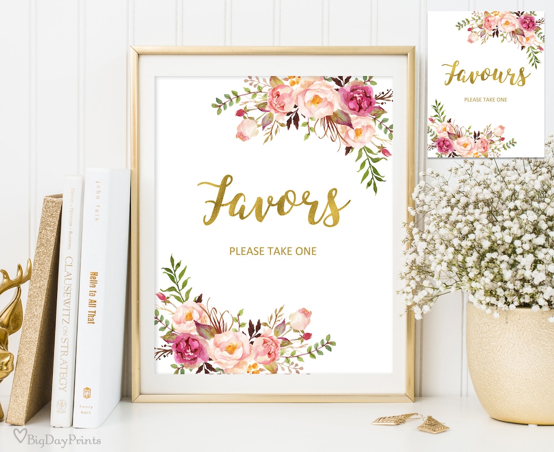 Favor Sign, Wedding Favor Sign, Wedding Favours Sign Printable ...