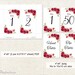 Wedding Table Numbers, Red Table Numbers, Printable Wedding Table ...