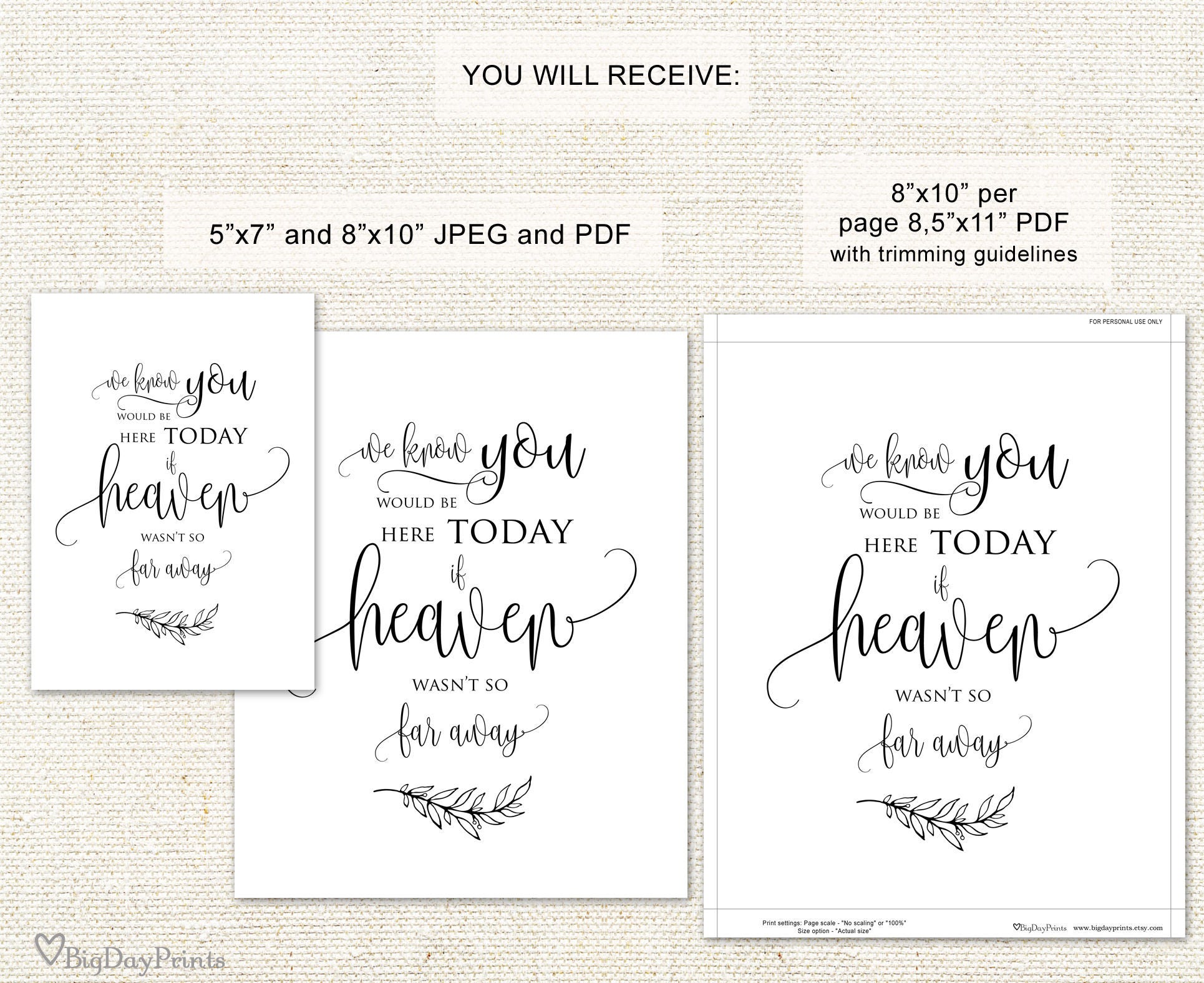 Wedding Memorial Sign, We Know You Would Be Here Today, Heaven Wedding ...