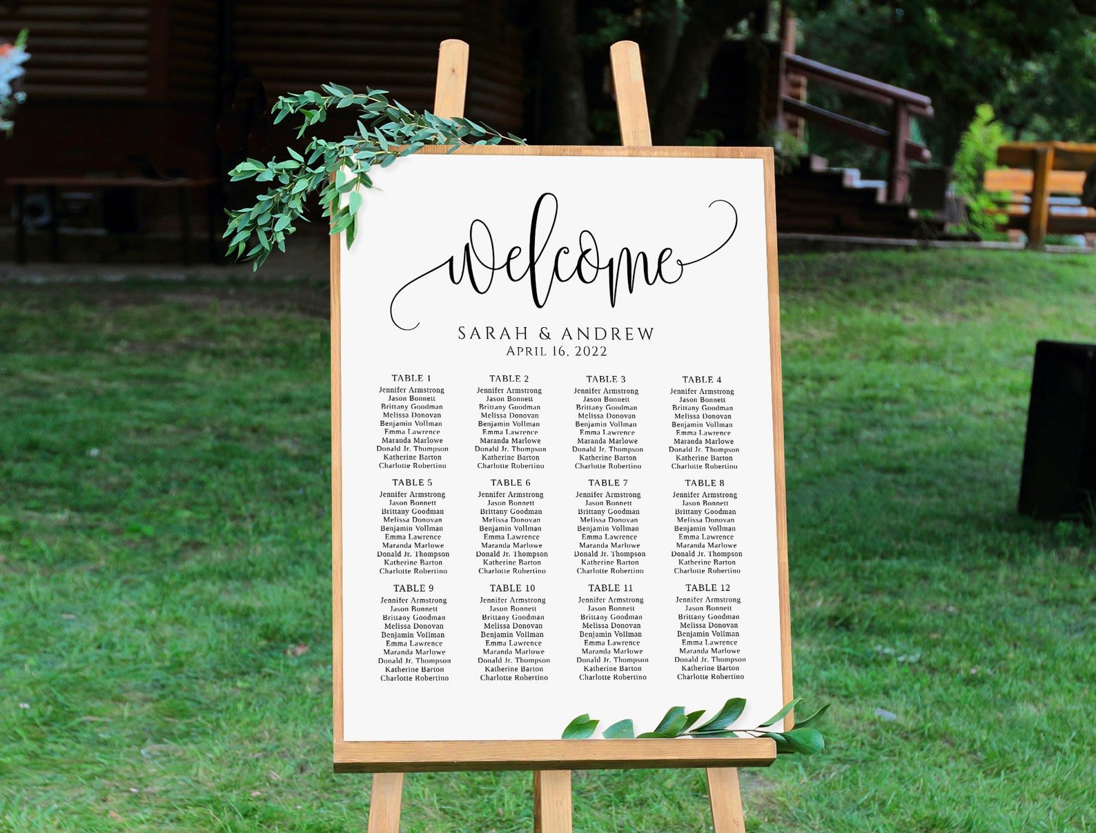 Wedding Seating Chart Sign Calligraphy Wedding Table Plan - Etsy