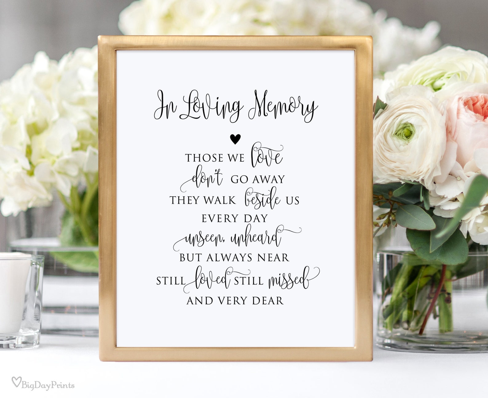 In Loving Memory Sign Memorial Table Sign Calligraphy - Etsy