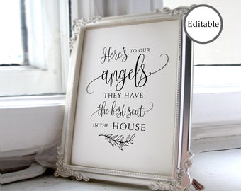 Heres to Our Angels They Have the Best Seat in the House Sign ...