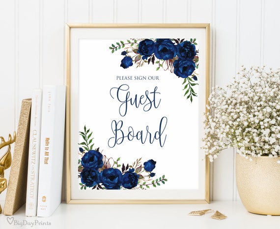 Navy Guest Board Sign Guest Board Reception Sign Alternate - Etsy
