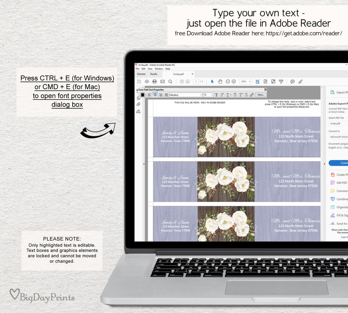 Wrap Around Address Labels Rustic Address Labels Template - Etsy