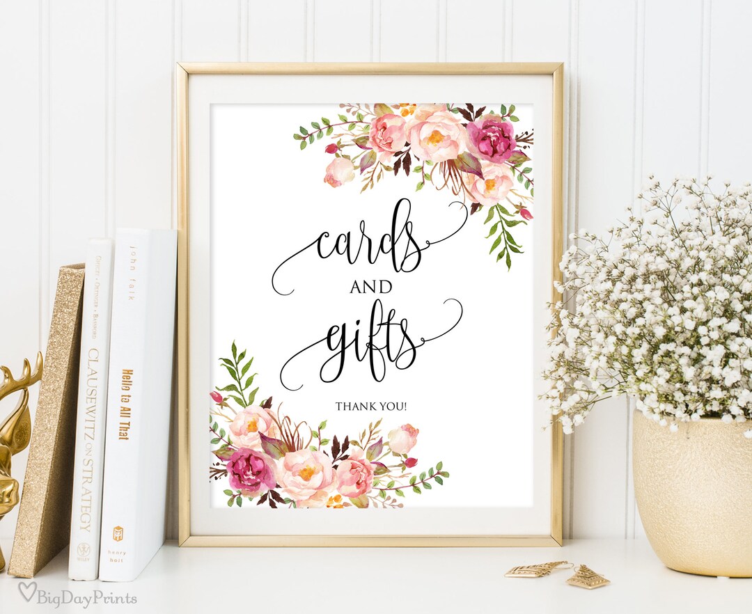 Cards and Gifts Sign, Gift Table Sign, Printable Wedding Sign, Gift ...