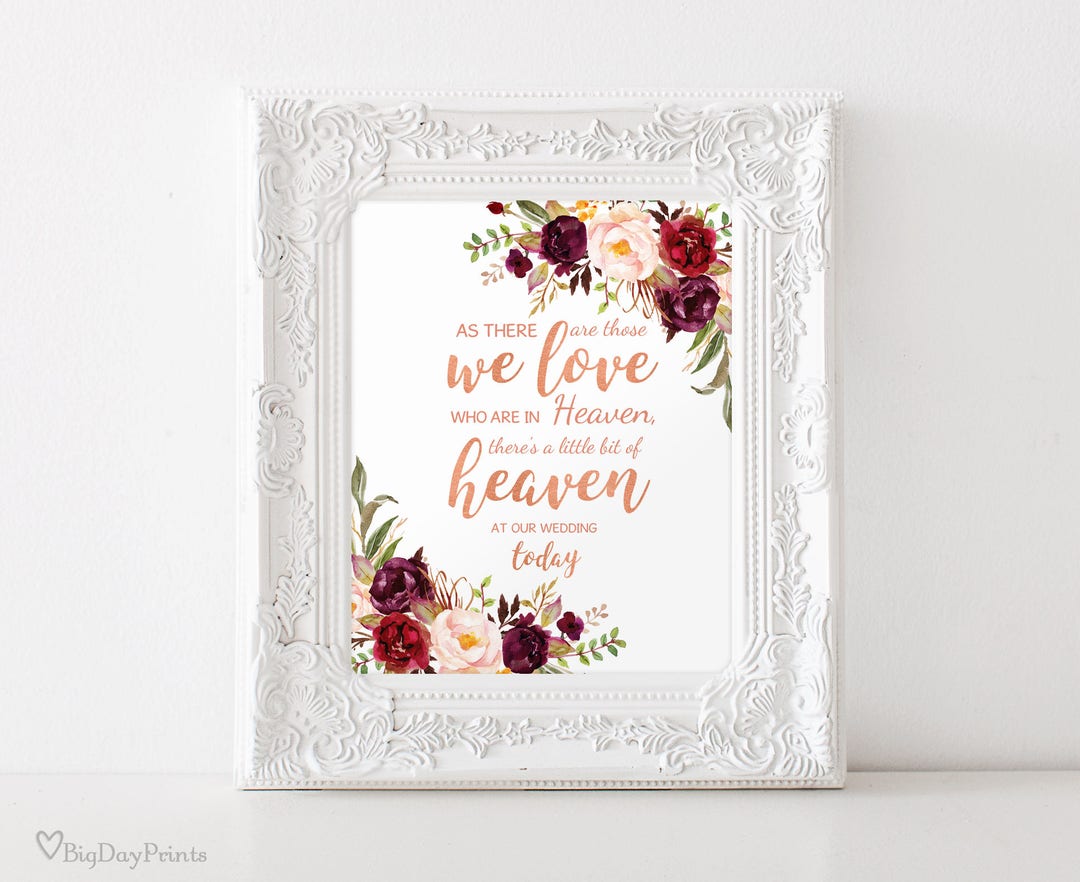 Wedding Memorial Sign, Heaven Wedding Sign, Memorial Table, Someone We ...