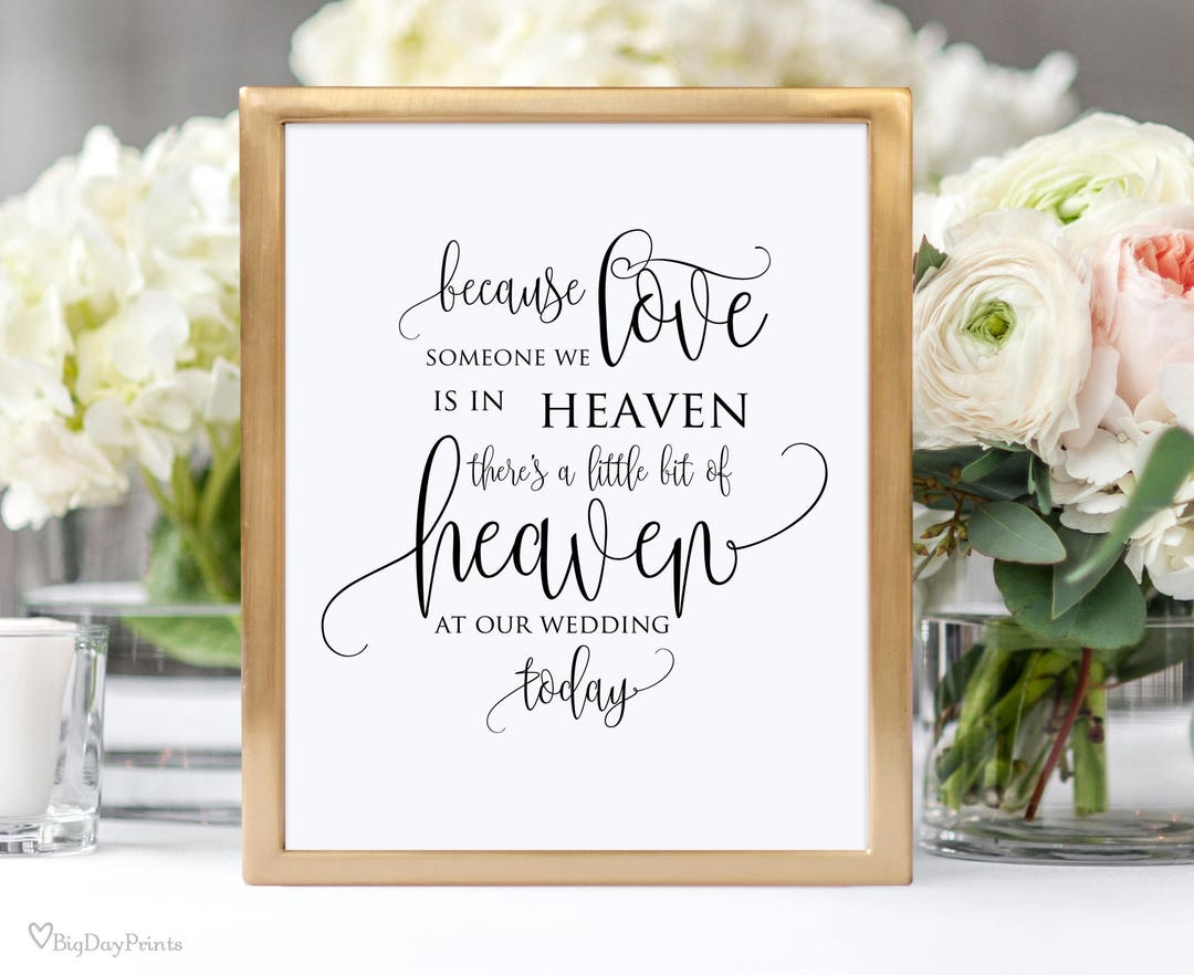 Wedding Memorial Sign, Heaven Wedding Sign, Memorial Table, Someone We ...