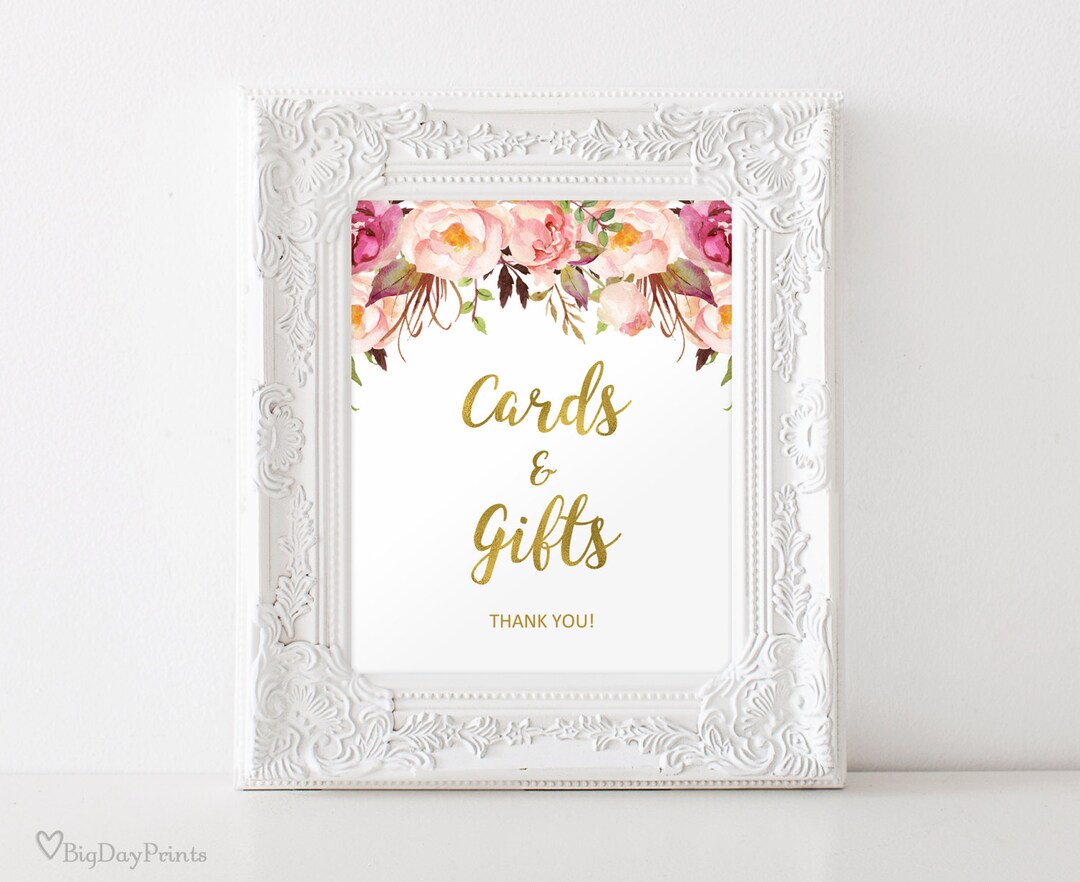 Cards and Gifts Sign, Gift Table Sign, Printable Wedding Sign, Gift ...