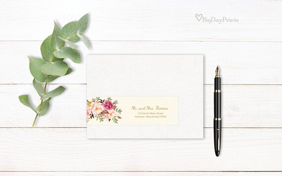 Ivory Wedding Wrap Around Address Labels Address Labels | Etsy