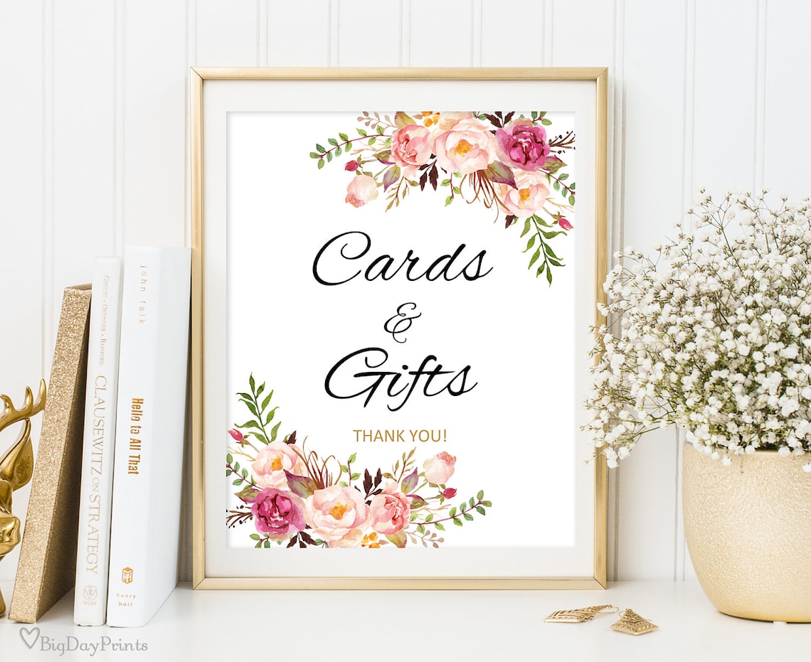 Cards and Gifts Sign Gift Table Sign Printable Wedding Sign - Etsy