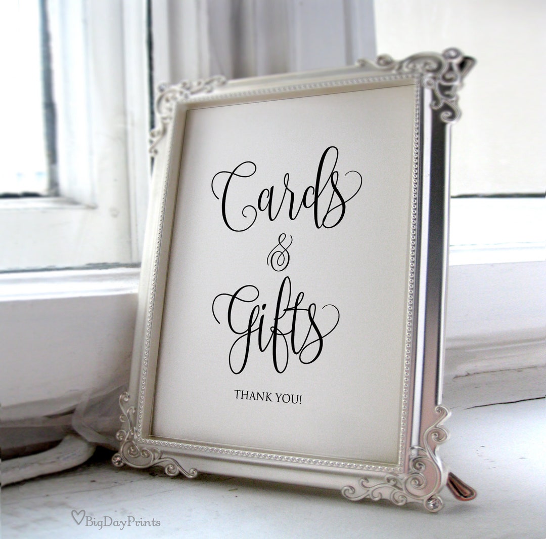 Cards and Gifts Sign, Gift Table Sign, Cards and Gifts Printable, Gift ...