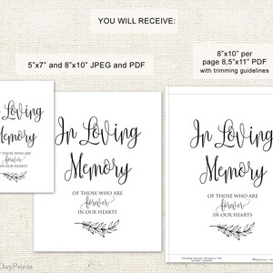 In Loving Memory Sign, Memorial Table Sign, Calligraphy Wedding Sign ...