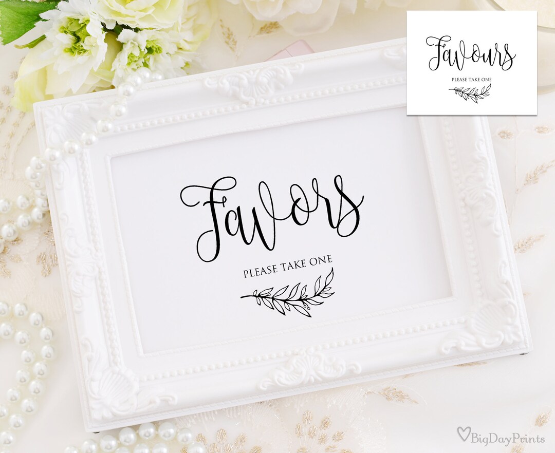 Favors Sign, Wedding Favor Sign, Wedding Favours Sign Printable ...