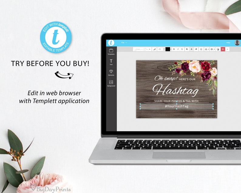 Hashtag Wedding Sign Rustic Wedding Hashtag Sign Your - Etsy