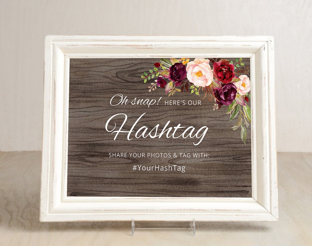 Hashtag Wedding Sign, Rustic Wedding Hashtag Sign, Your Hashtag Sign ...
