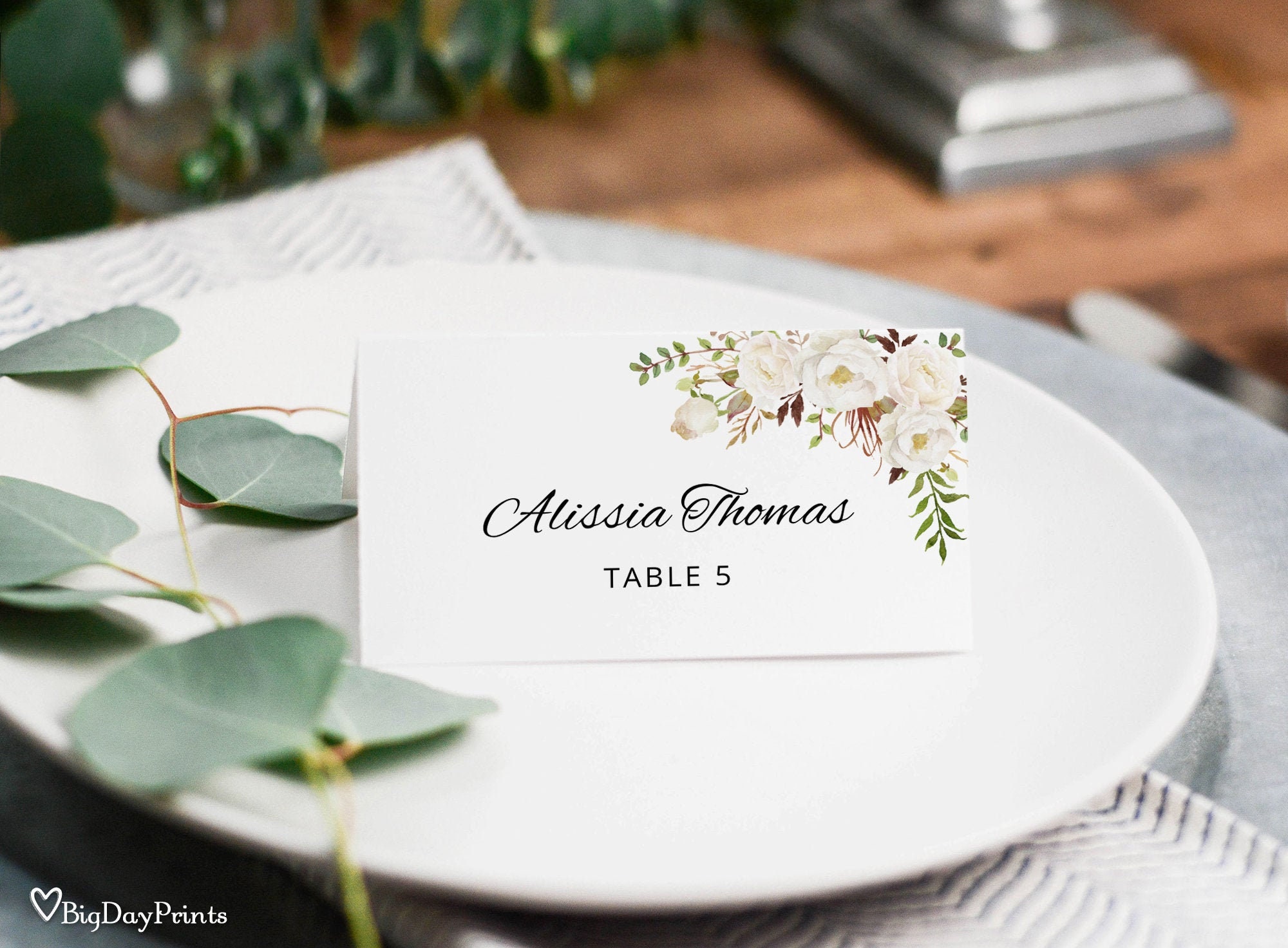 Place Card Template, Printable Place Card, Seating Cards, Table Numbers ...