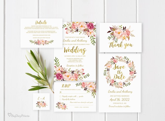 Boho Chic Wedding Invitations
