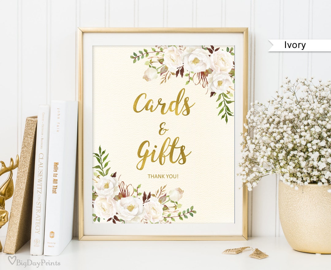 Cards and Gifts Sign, Gift Table Sign, Printable Wedding Sign, Gift ...
