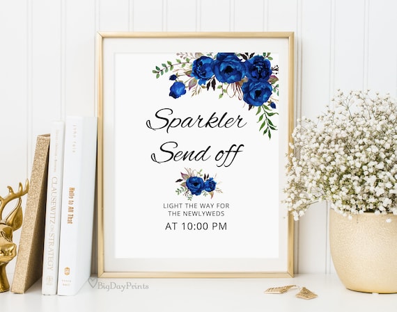 Sparkler Send off Sign Royal Blue Wedding Sparkler Sign | Etsy