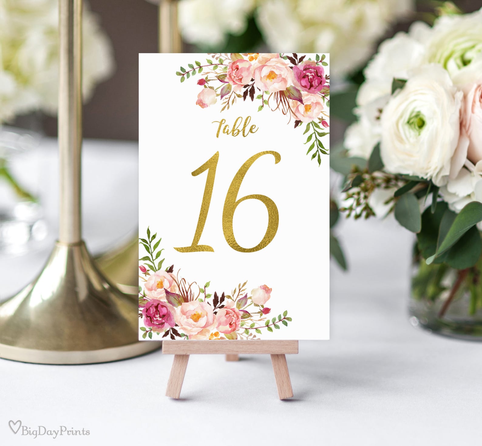 Non-editable Table Numbers Floral Table Number Printable - Etsy