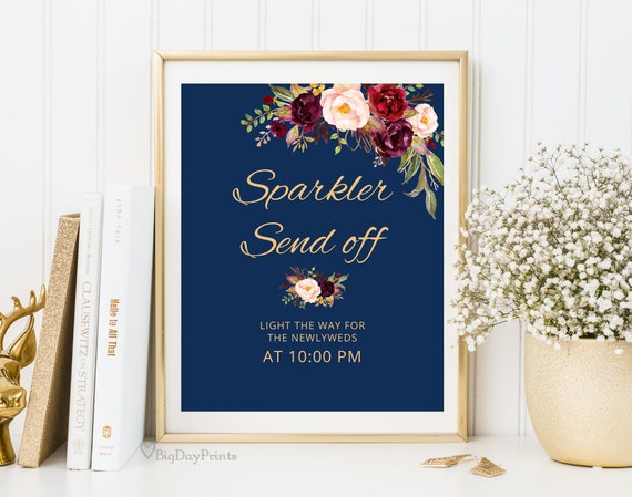 Sparkler Send off Sign Sparkler Send off Wedding Sign Navy | Etsy
