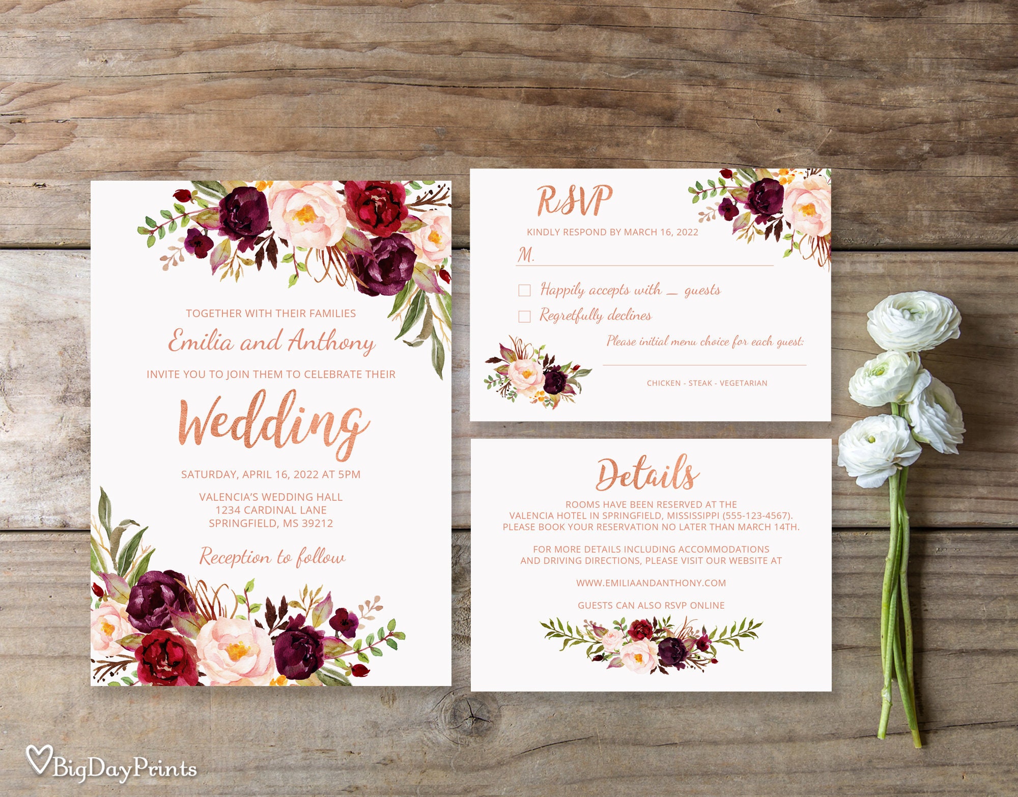 Boho Chic Wedding Invitations