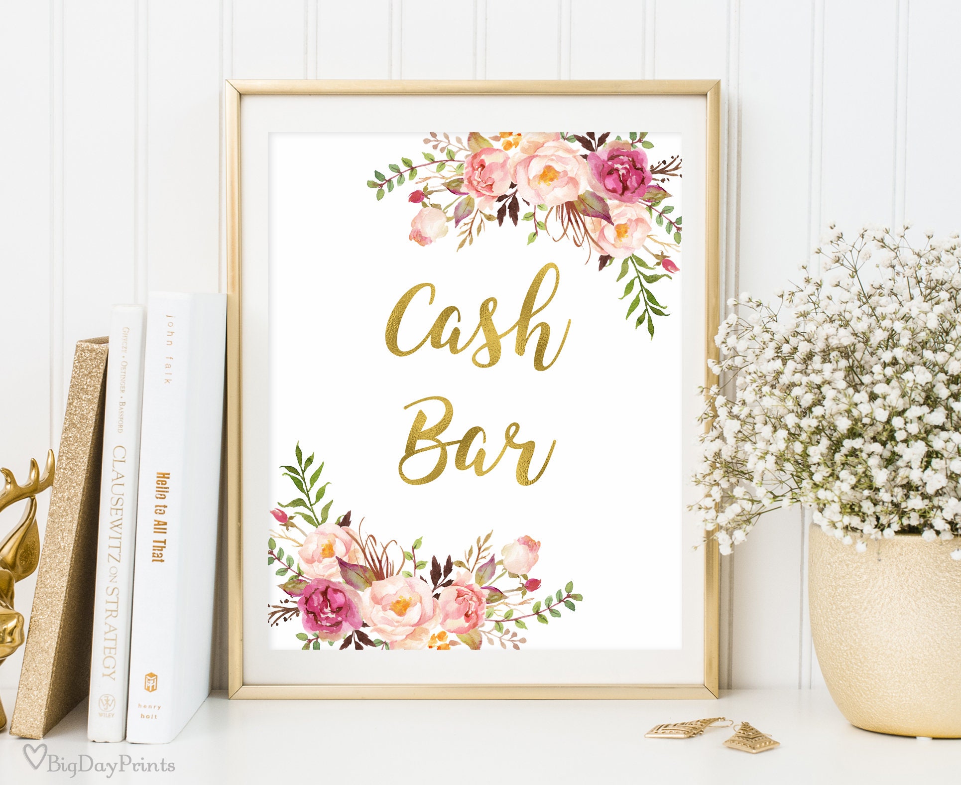 Cash Bar Sign Wedding Bar Sign Printable Wedding Sign | Etsy