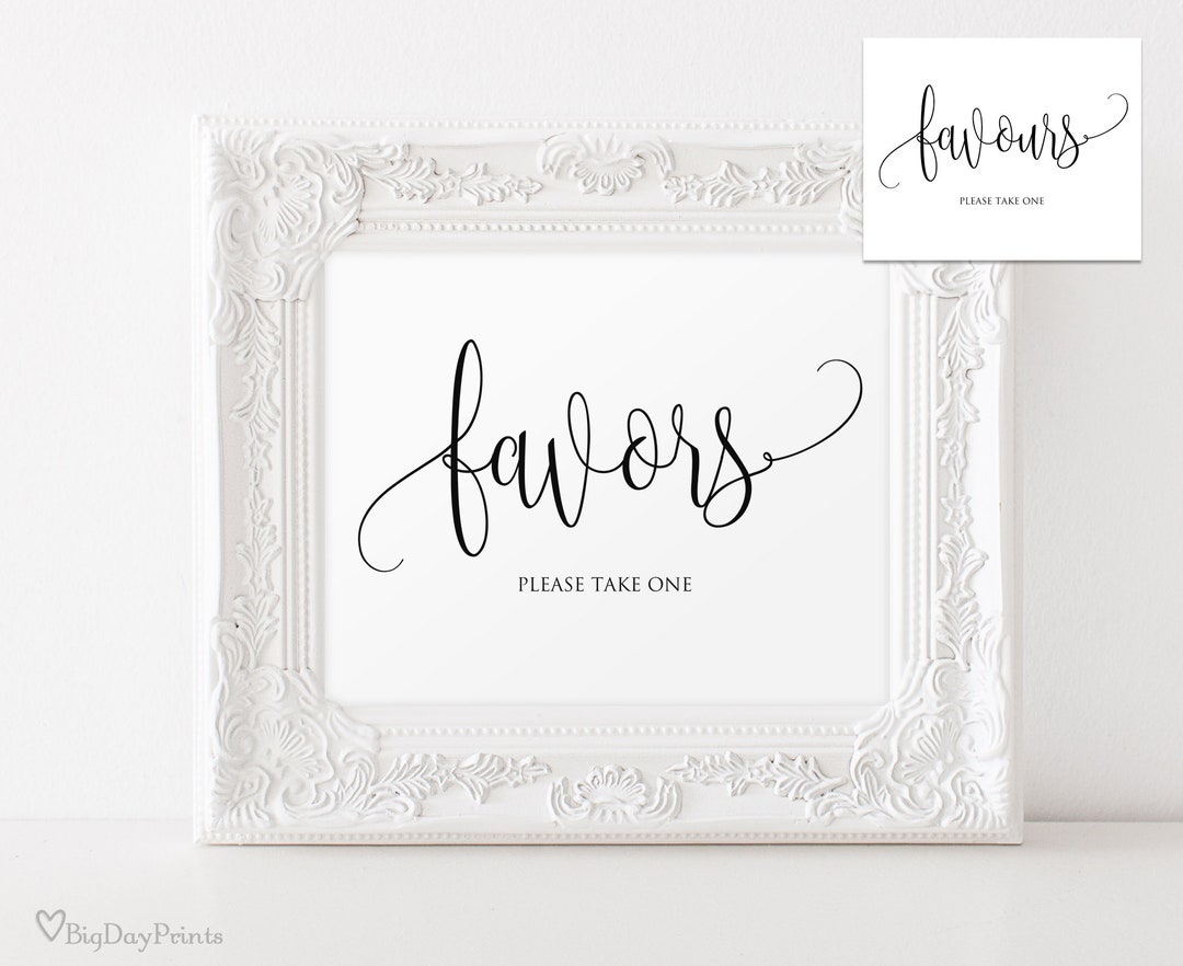 Favors Sign, Wedding Favor Sign, Wedding Favours Sign Printable ...