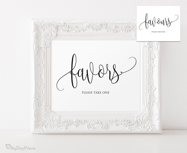 Favors Sign Wedding Favor Sign Wedding Favours Sign - Etsy