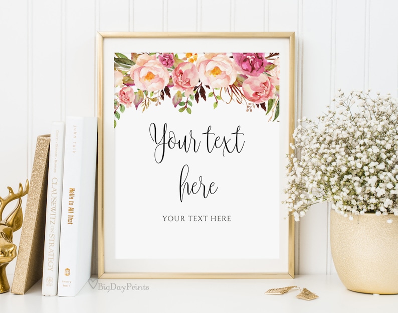 Blush Pink Wedding Sign Template Editable Wedding Sign Your | Etsy