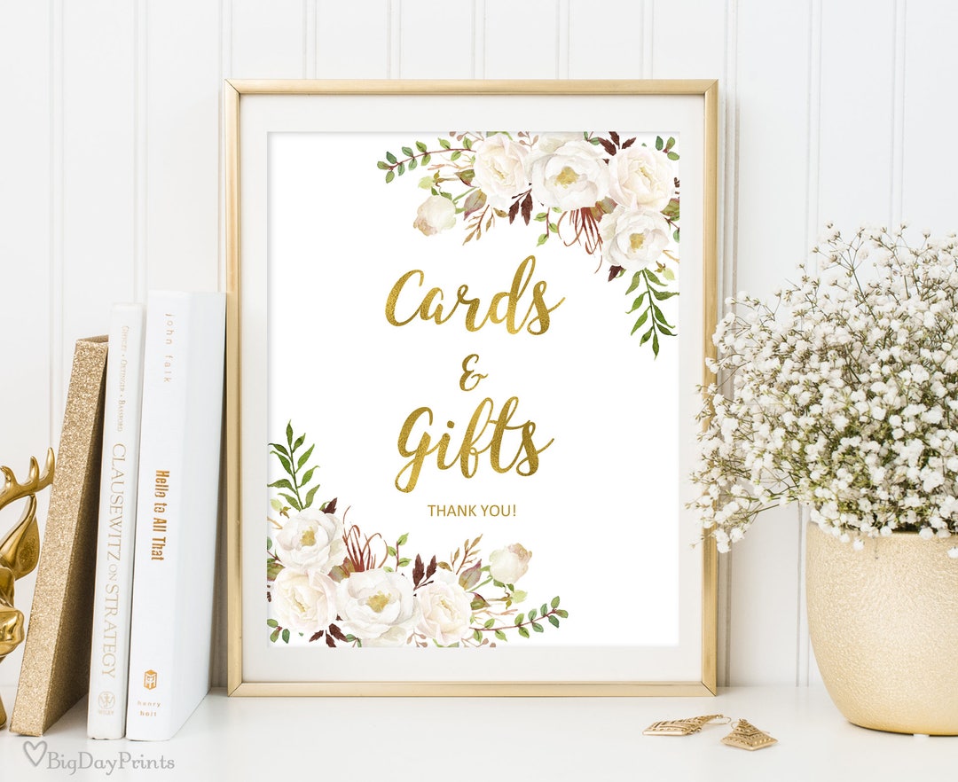 Cards and Gifts Sign, Gift Table Sign, Printable Wedding Sign, Gift ...