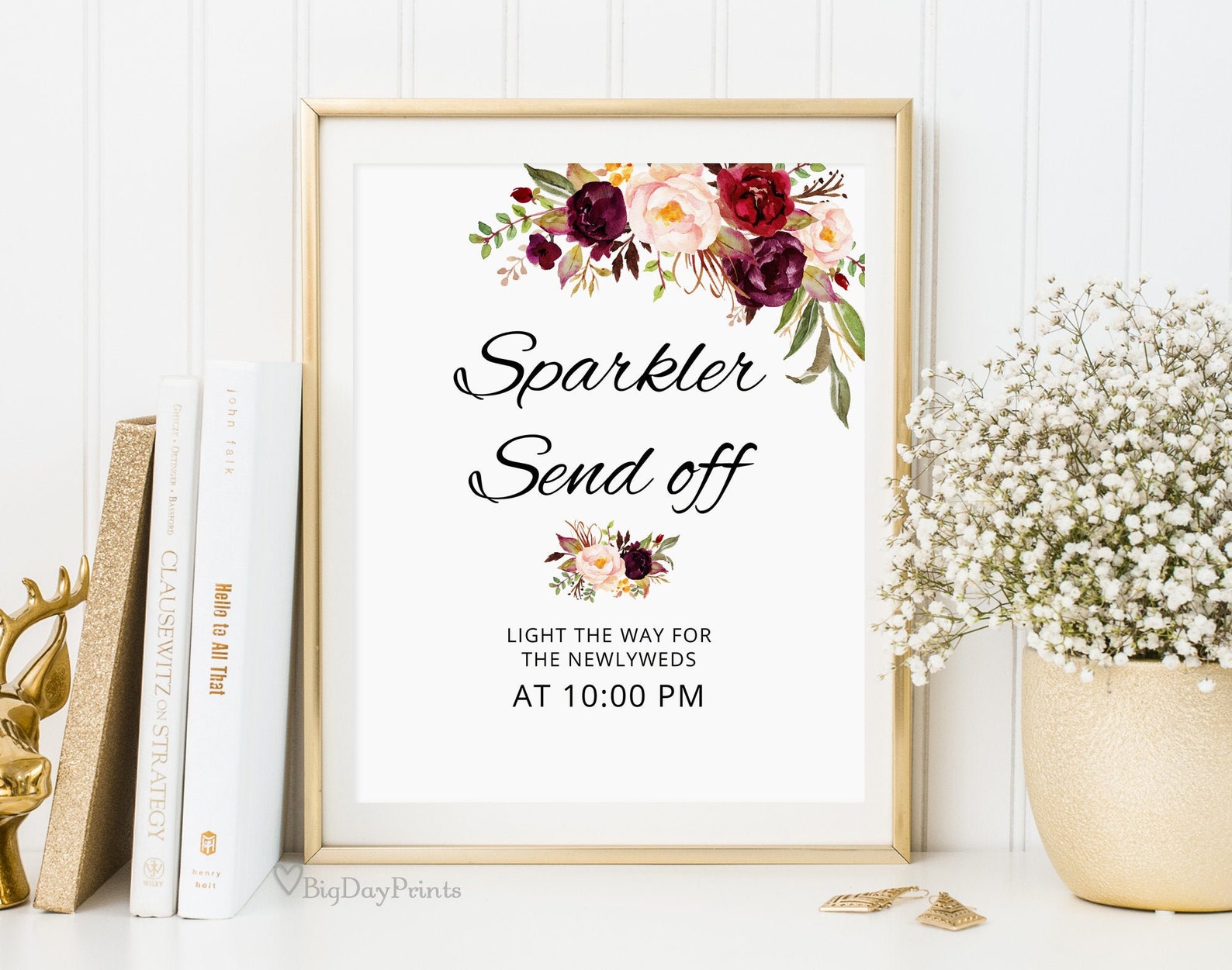Sparkler Send off Sign Burgundy Wedding Sparkler Sign - Etsy