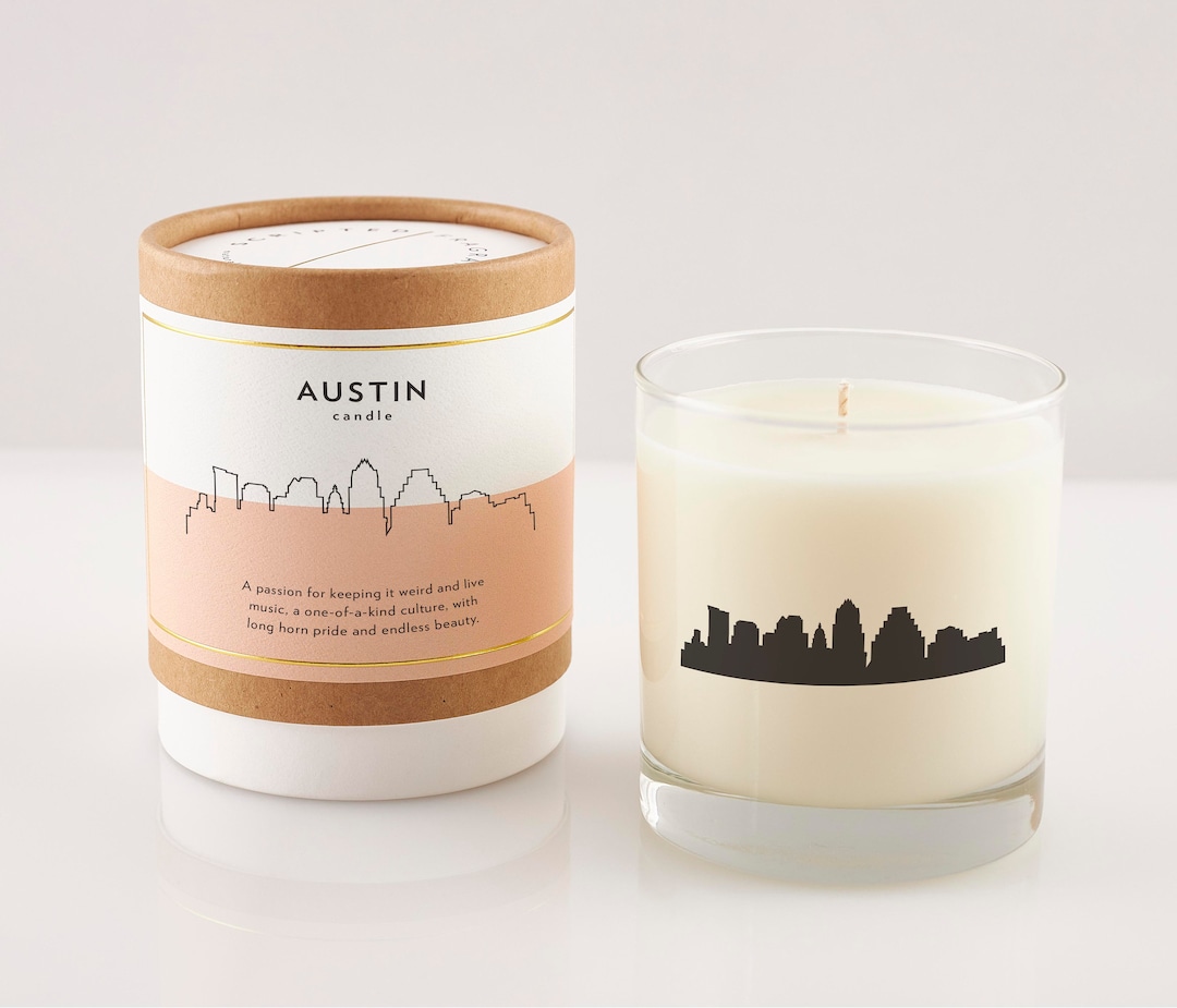Austin Scented Soy Candle: Reusable Rocks Glass, Texas Gift - Etsy