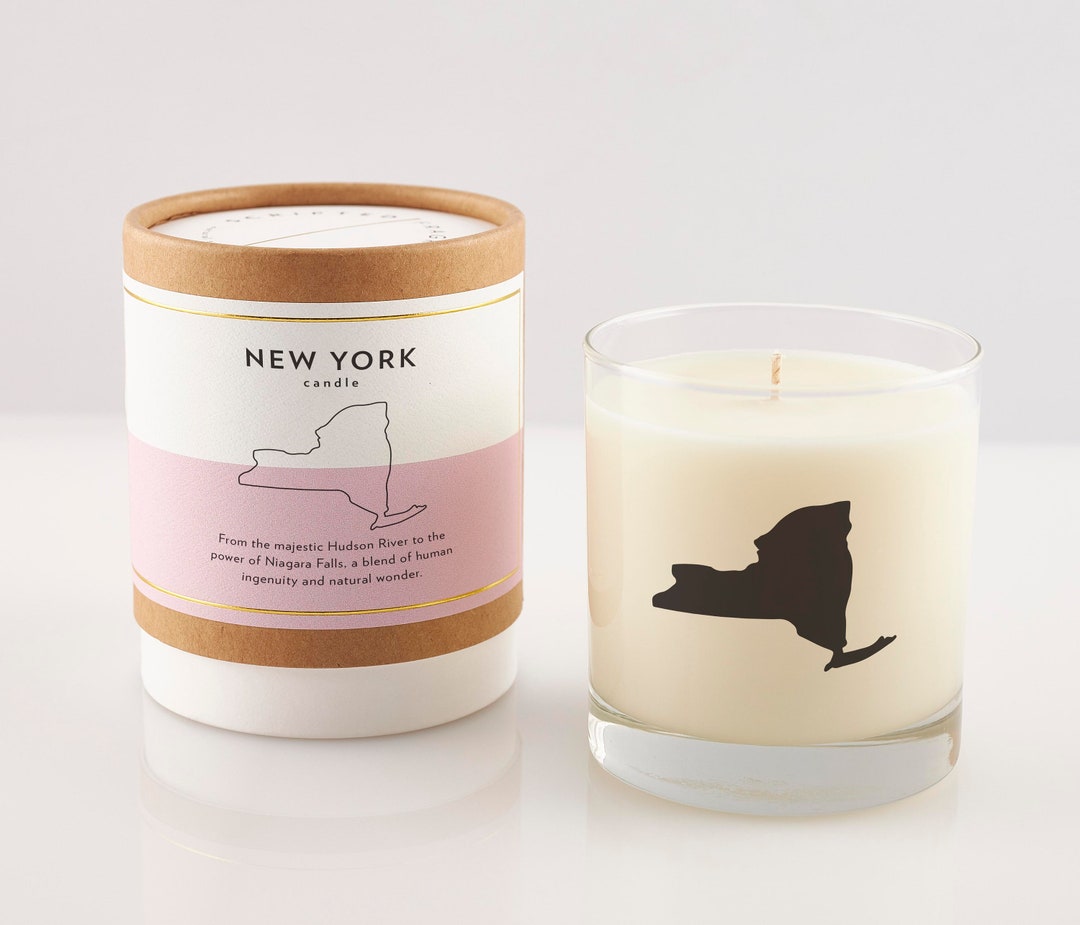 New York Scented Soy Candle in Reusable Rocks Glass - Etsy