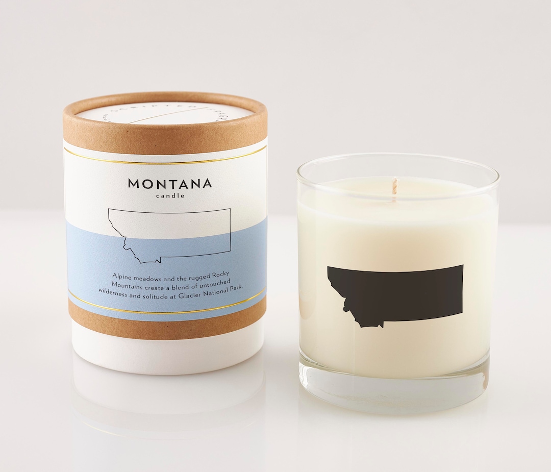 Montana State Candle Montana Scented Candle State Candles Rocks Glass ...