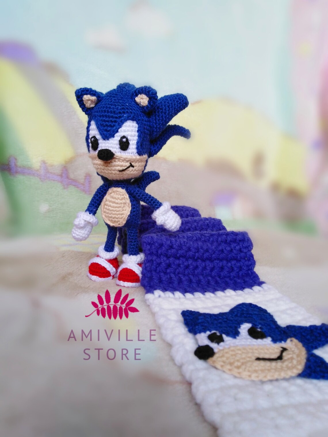 Crochet Sonic, Applique Pattern +free Scarf Pattern ,sonic Ornaments - Etsy