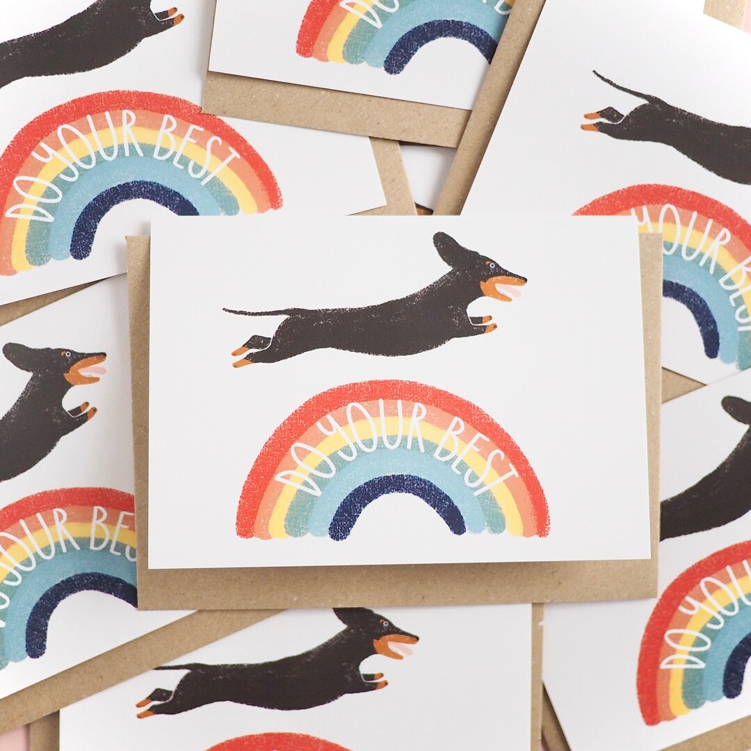 Positive Card, Do Your Best Card, Sausage Dog Card, Rainbow Card ...